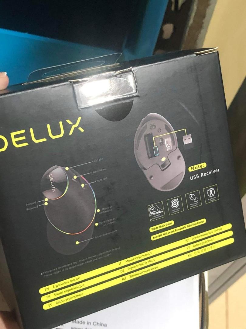 Delux M618 Plus Wired Vertical Mouse RGB Adjustable DPI | Palm Rest ...