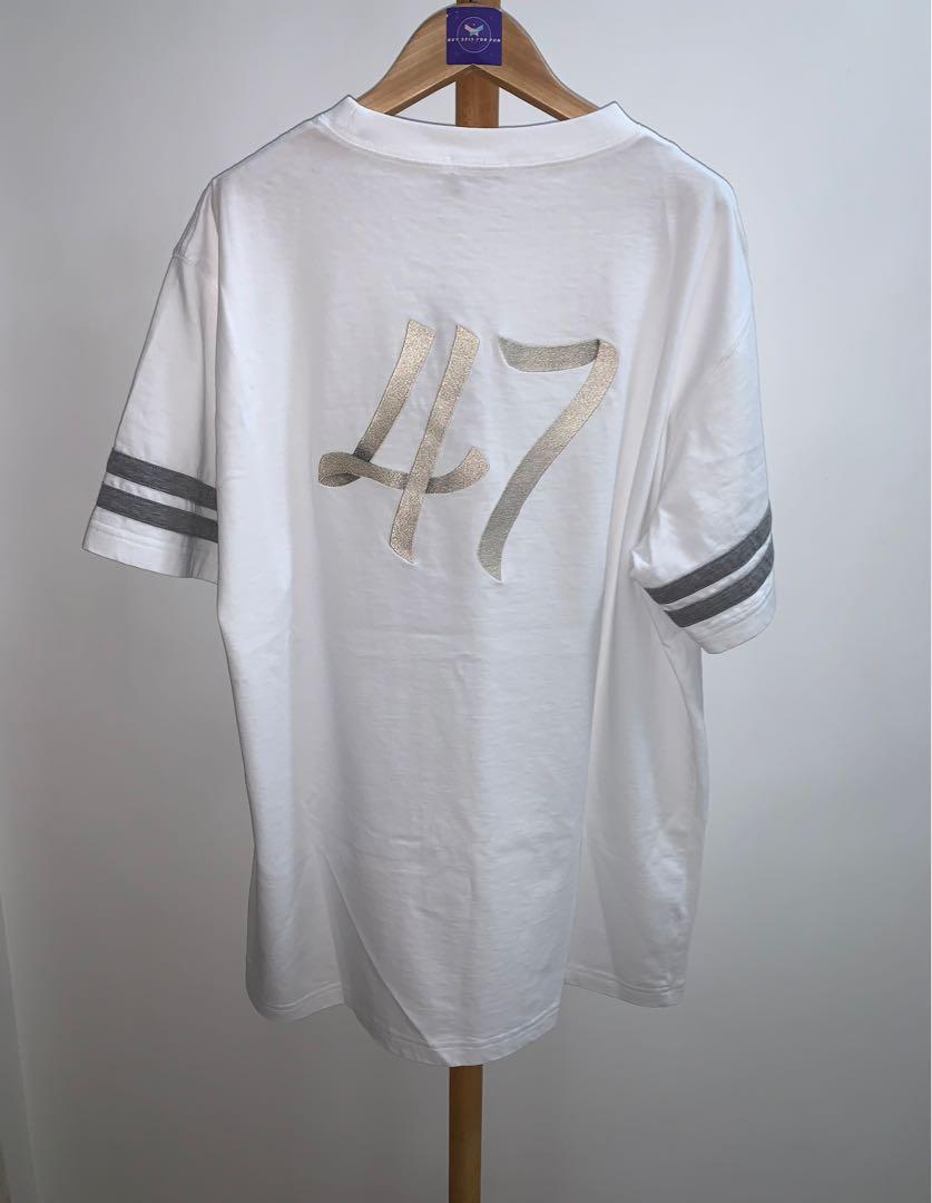 Dior Embroidered Silver 47 Ribbon Logo White Tee, Men's Fashion, Tops ...