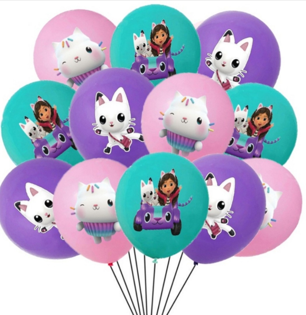 Gabby Dollhouse Balloons 12 Pcs Hobbies And Toys Stationery And Craft