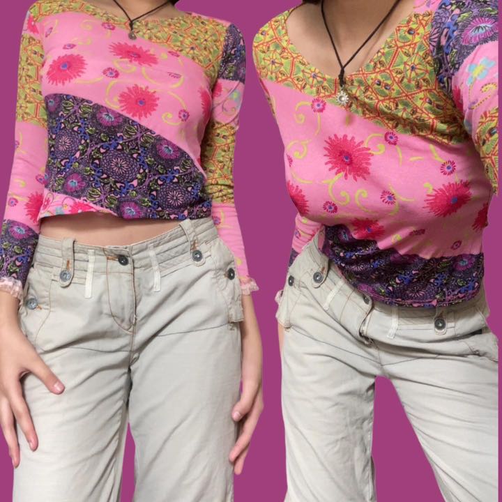 GRAPHIC BOHO MESH TOP, Women's Fashion, Tops, Longsleeves on Carousell