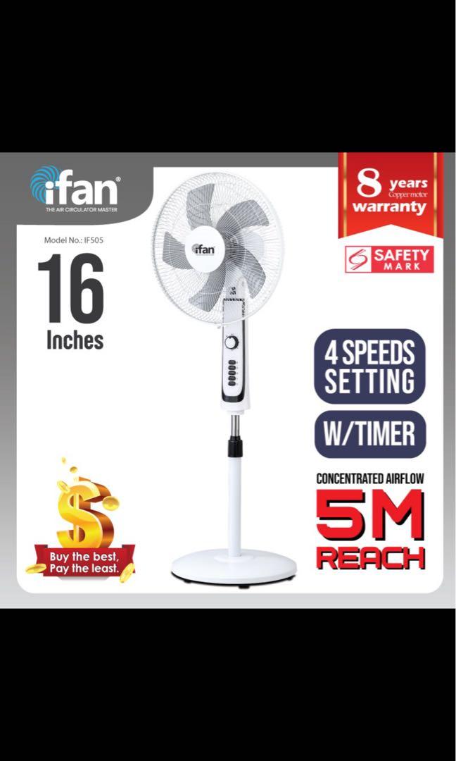 iFan -PowerPac Stand Fan 16" with Air Circulator (IF505), Furniture ...
