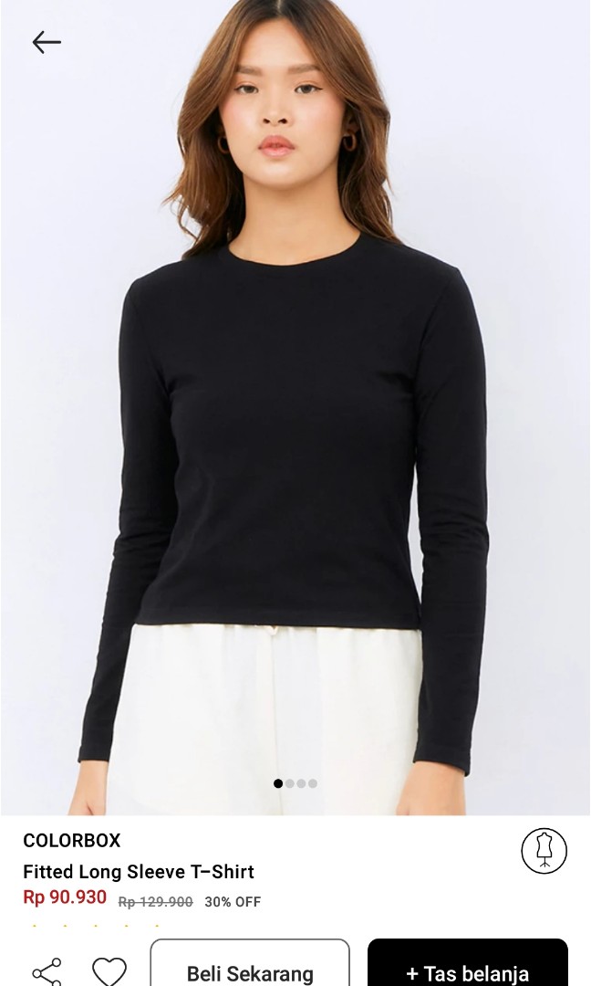COLORBOX Inner Hitam Kaos Hitam Lengan Panjang Colorbox fitted Long ...