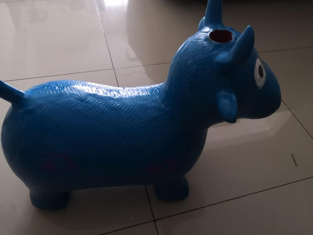 Jumping toy blue cow (defect n repaired), Hobbies & Toys, Toys & Games ...