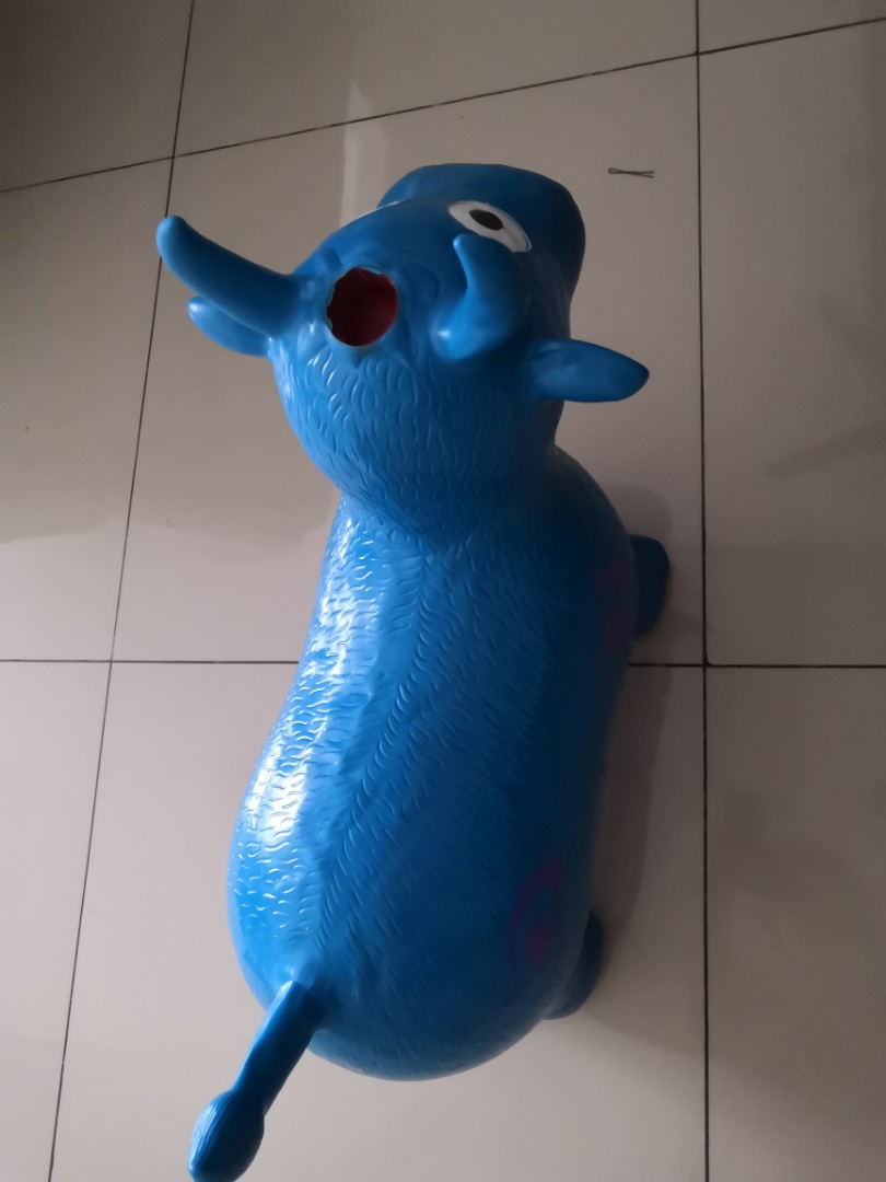 Jumping toy blue cow (defect n repaired), Hobbies & Toys, Toys & Games ...