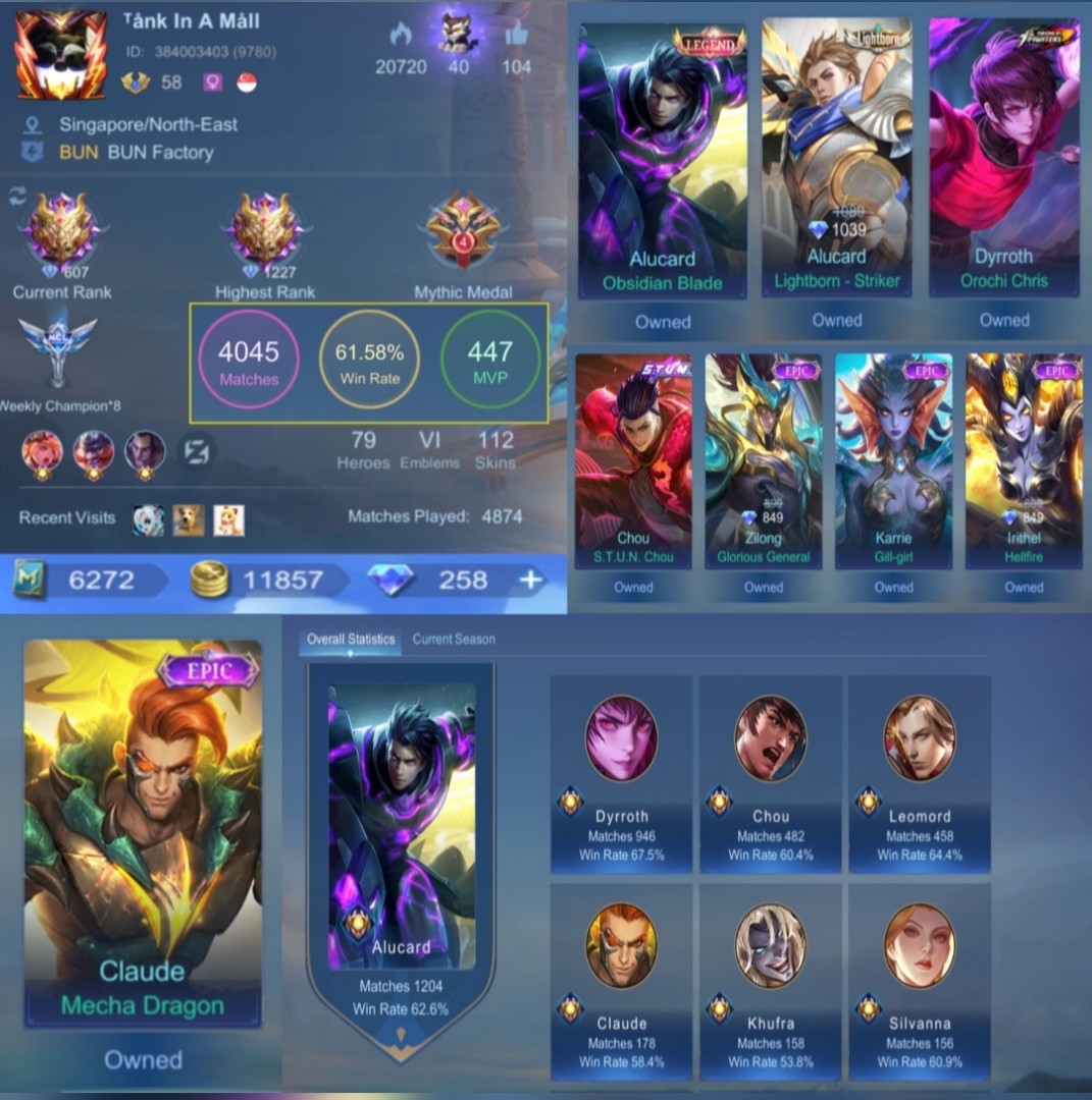 MOBILE LEGENDS , Legend Alucard Skin , Mythical Glory and High Season ...