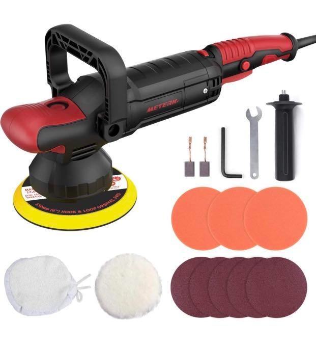 Meterk Orbital Car Buffers Polisher 10A 1200W 6 Variable Speeds Dual ...