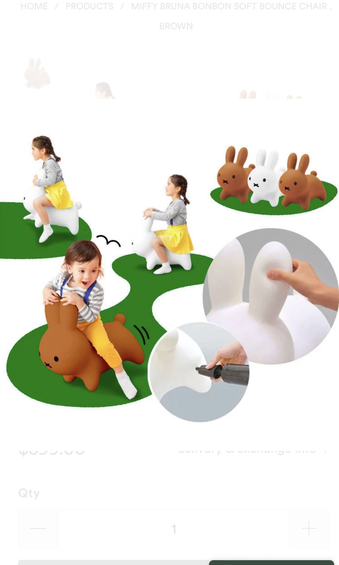 Miffy bonbon bounce chair suitable for kids from a young age, 兒童＆孕婦用品 ...