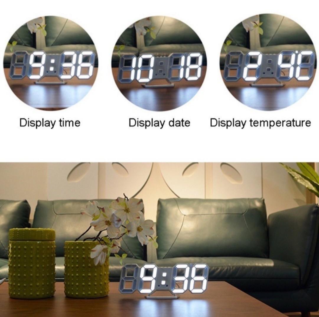 Minimalist/Aesthetic 3D LED Digital Clock, Furniture & Home Living ...
