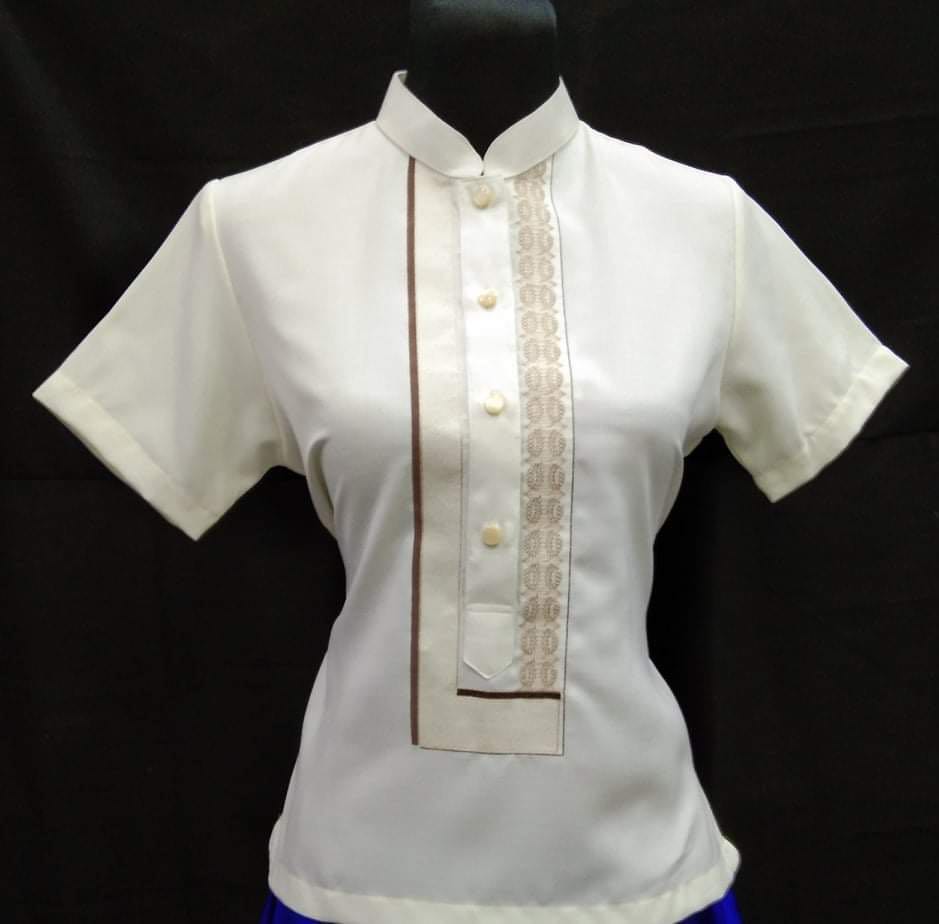 LINEN LADIES OFFICE BARONG Cream, Women's Fashion, Tops, Others Tops on ...