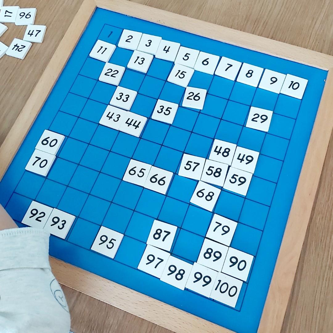 Montessori Math Numeration : 100 numbers board, Hobbies & Toys, Toys ...