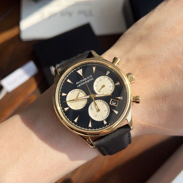 Mo.vado three eyes waterproof man's chrono calendar runway Swiss quartz ...