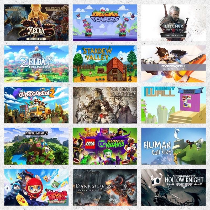 Nintendo Switch Digital 14in1 The Witcher 3,Overwatch,Zelda,Octopath ...