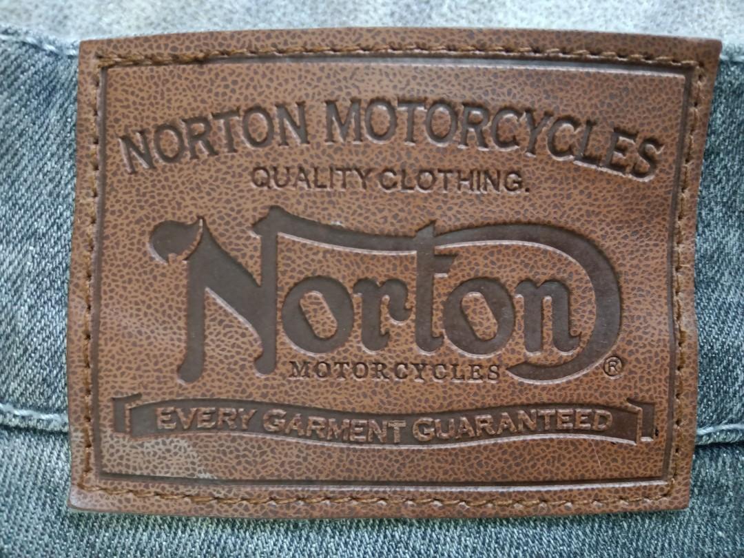 W34-36 NORTON MOTORCYCLE BIKER RIDER JEANS FASHION BRITISH BIKE SCHOTT ...
