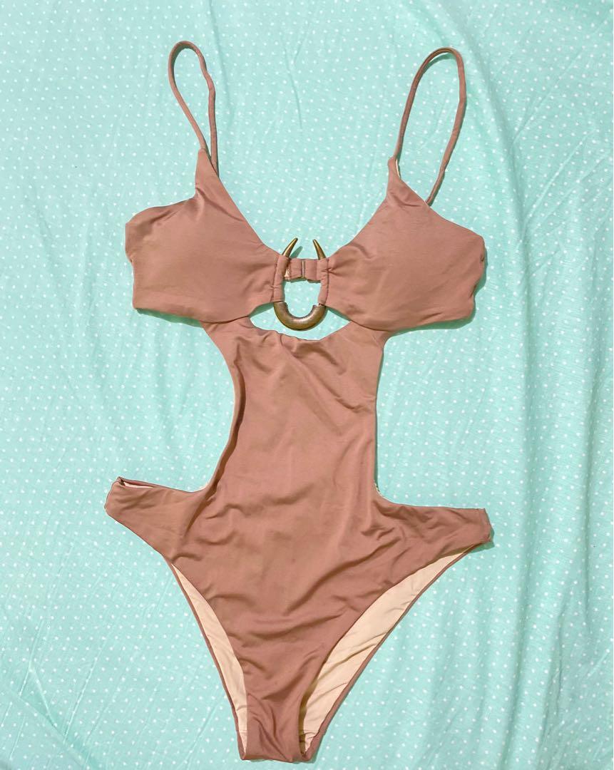 Nude/Tan One piece bikini, Women's Fashion, Swimwear, Bikinis ...