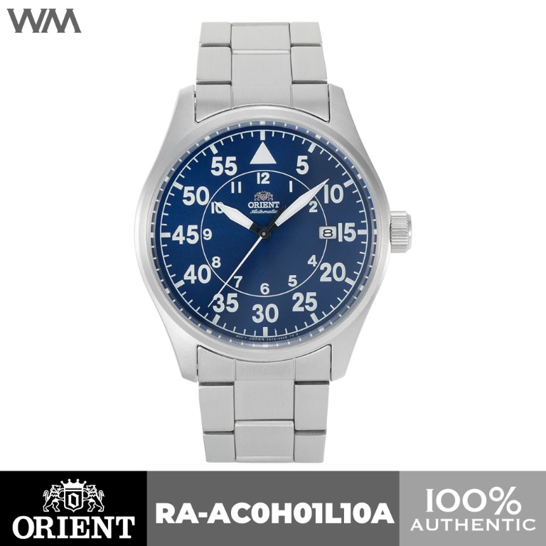 Orient Military Aviator Pilot Blue Dial Stainless Steel Automatic Watch ...