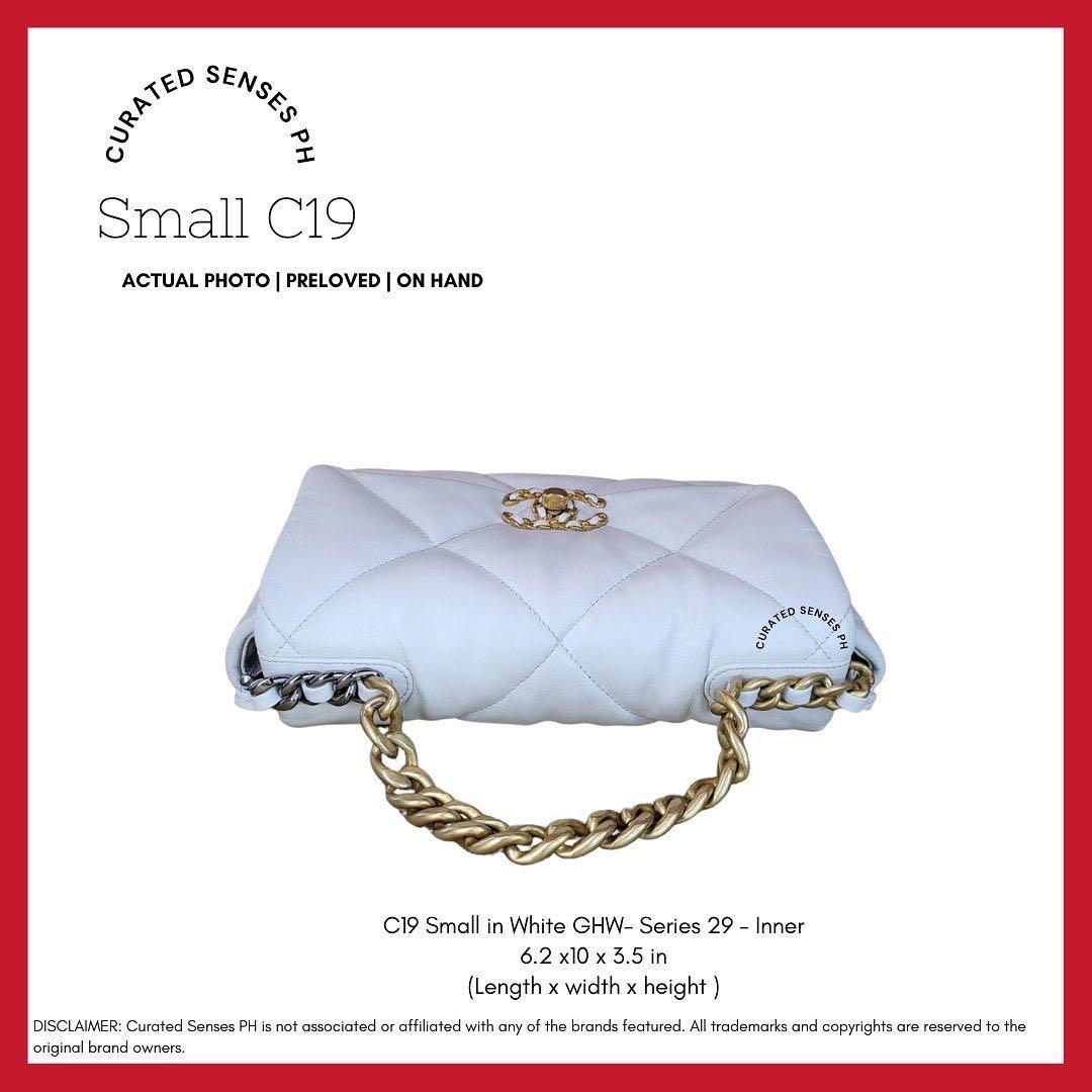 Rare Chanel C19 White in GHW - Small, Women's Fashion, Bags & Wallets ...
