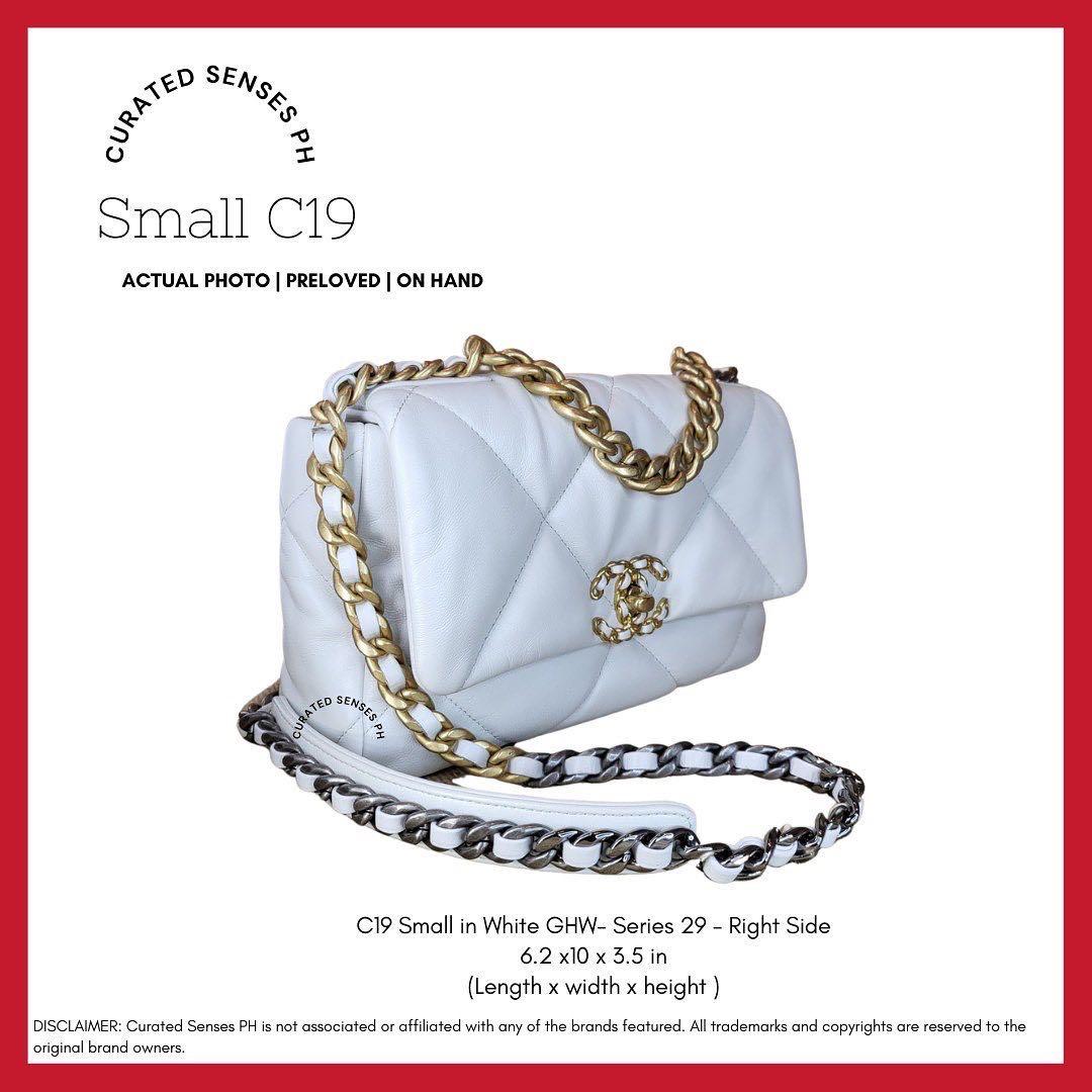 Rare Chanel C19 White in GHW - Small, Women's Fashion, Bags & Wallets ...