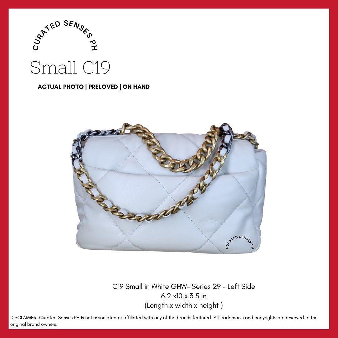 Rare Chanel C19 White in GHW - Small, Women's Fashion, Bags & Wallets ...