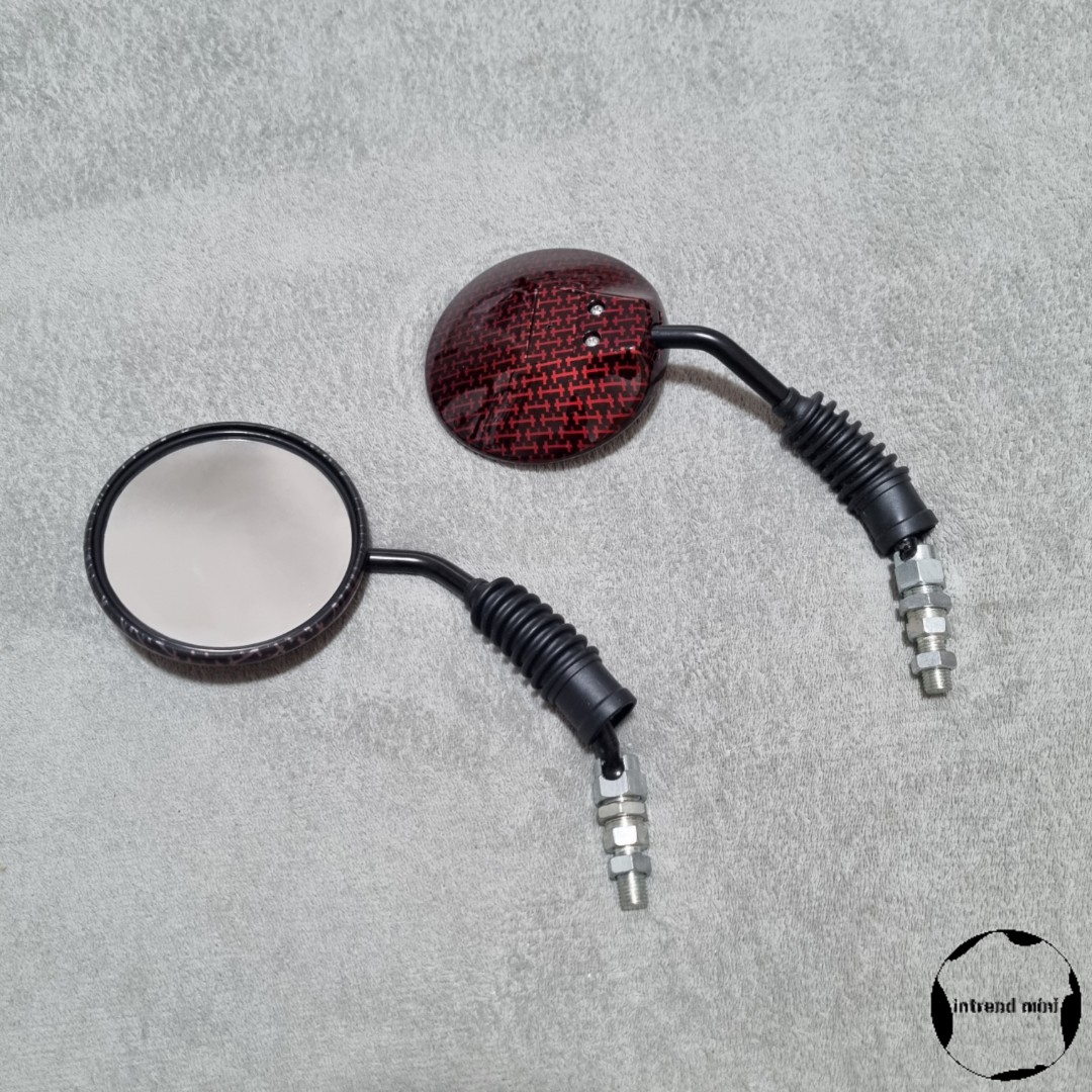Red Big Round Folding Mirror - HONDA CB400 SUPER4 SUPER 4 REVO ADV150 ...
