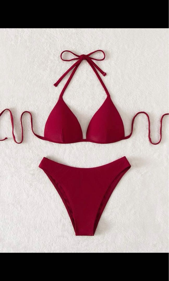 red bikini, Women's Fashion, Swimwear, Bikinis & Swimsuits on Carousell