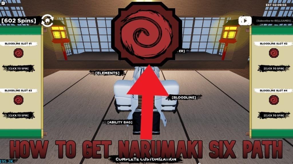 ROBLOX Shindo Life Narumaki Six Paths and any spinnable Bloodline farming service + (FREE PS FOR ...