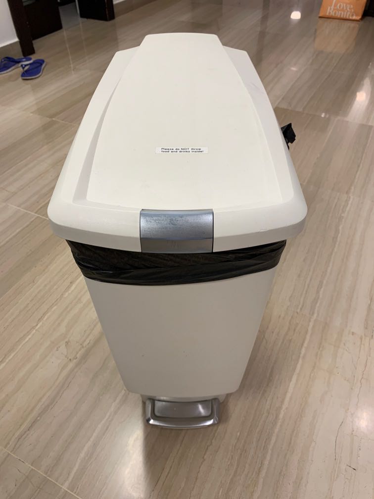 Simple Human Large white dustbin, Furniture & Home Living, Cleaning ...