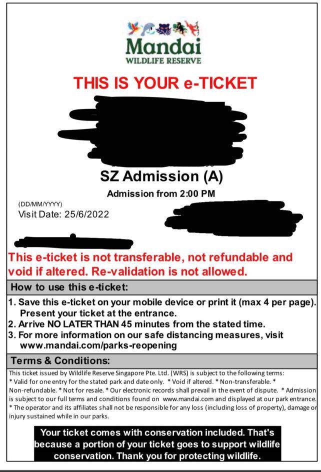 Singapore Zoo E-ticket, Tickets & Vouchers, Local Attractions ...