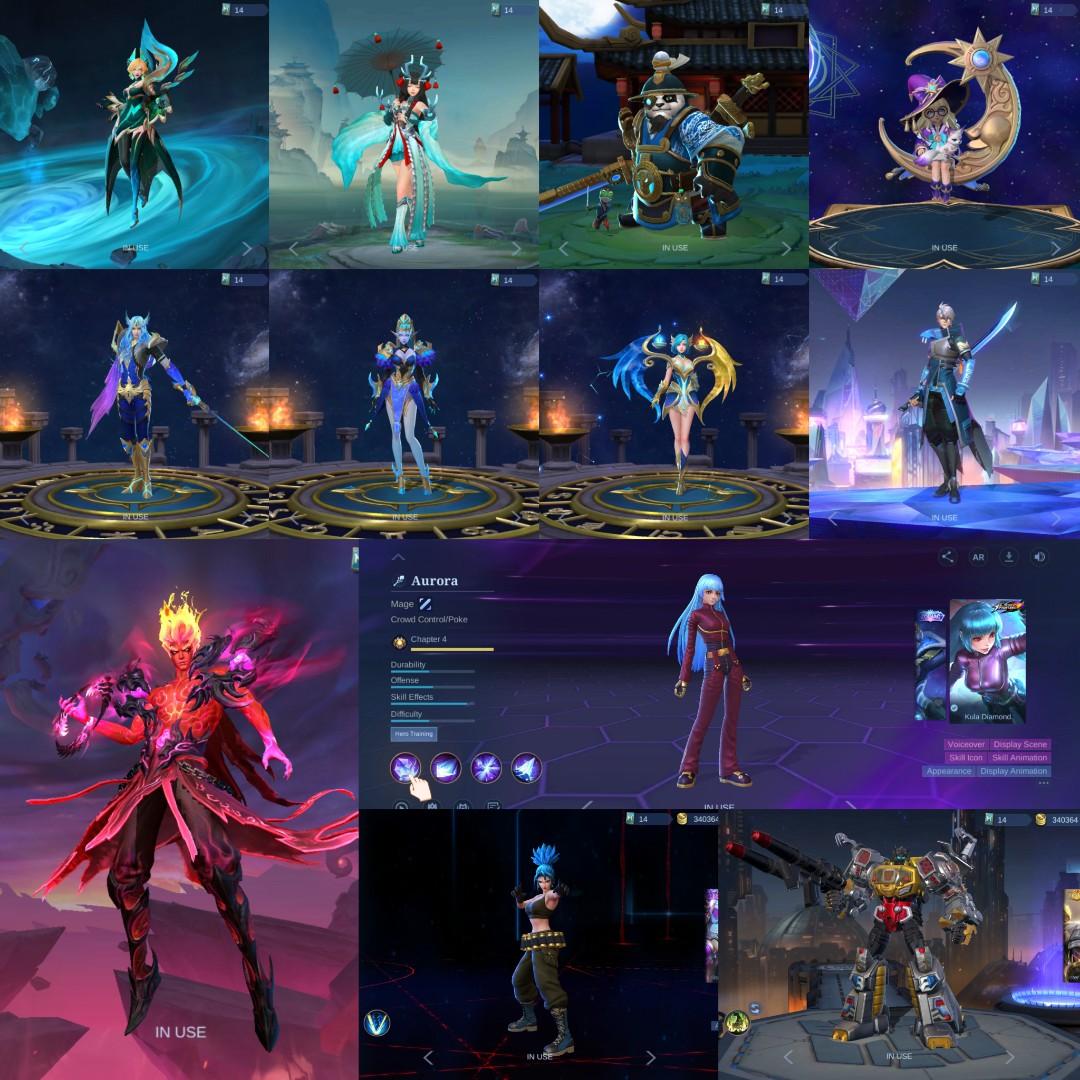 Skin 210 Valir Legend x 2 KOF x 3 Zodiac x 4 Time Limited Epic x Roger ...