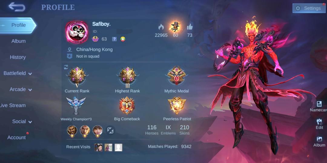 Skin 210 Valir Legend x 2 KOF x 3 Zodiac x 4 Time Limited Epic x Roger ...