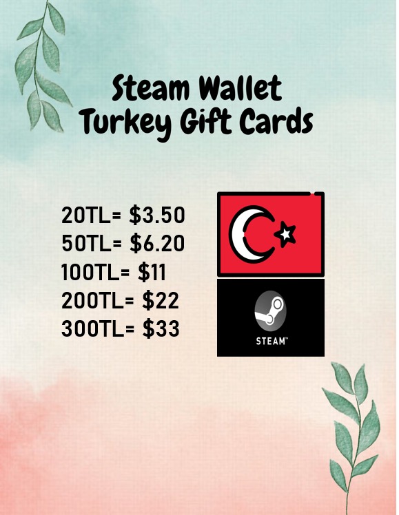 Steam Wallet Turkey Gift Cards, Video Gaming, Gaming Accessories, Game ...