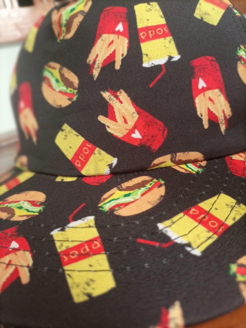 TOPI FULL PRINT FAST FOOD, Fesyen Pria, Aksesoris, Topi di Carousell