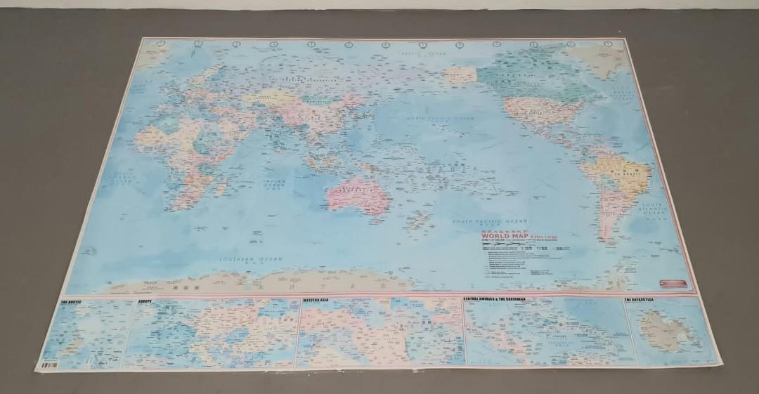 Travel World Map Wall Display Laminated Education School Rotate ...
