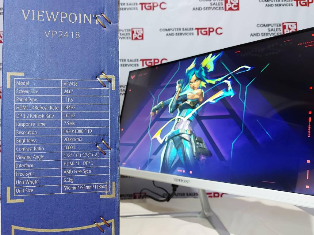 Viewpoint 24inch 144hz IPS Flat Monitor VP2418 2022 Design, Computers ...