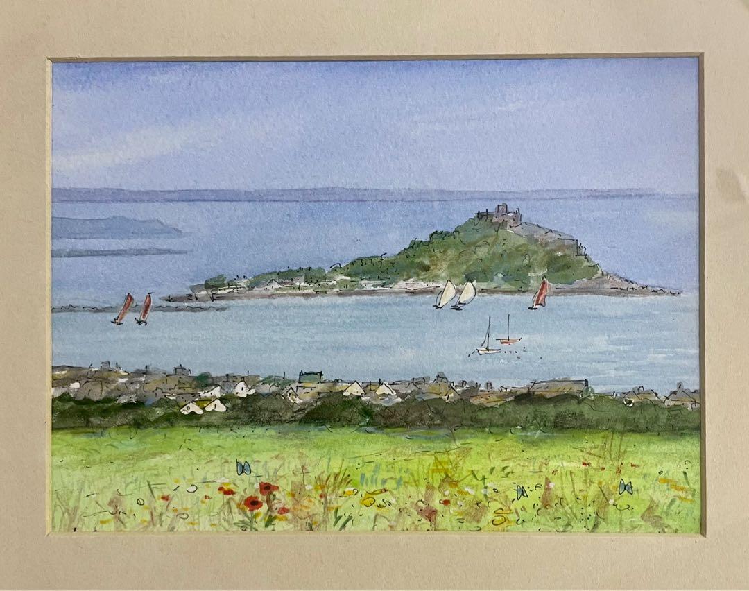 Vintage Pair of English Original Watercolour by Helen Crouch Signed ...