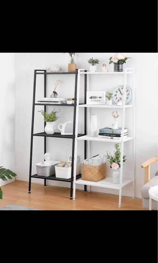 4-Tier Trapezoid Storage Rack Shelf Shelves Rack Slim and Wide Metal ...