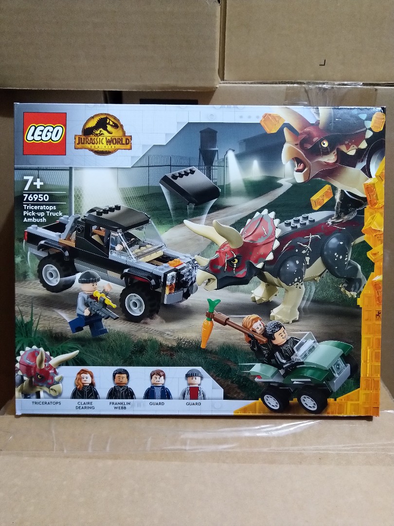 76950 LEGO Jurassic World: Triceratops Pickup Truck Ambush, 興趣及遊戲, 玩具 ...
