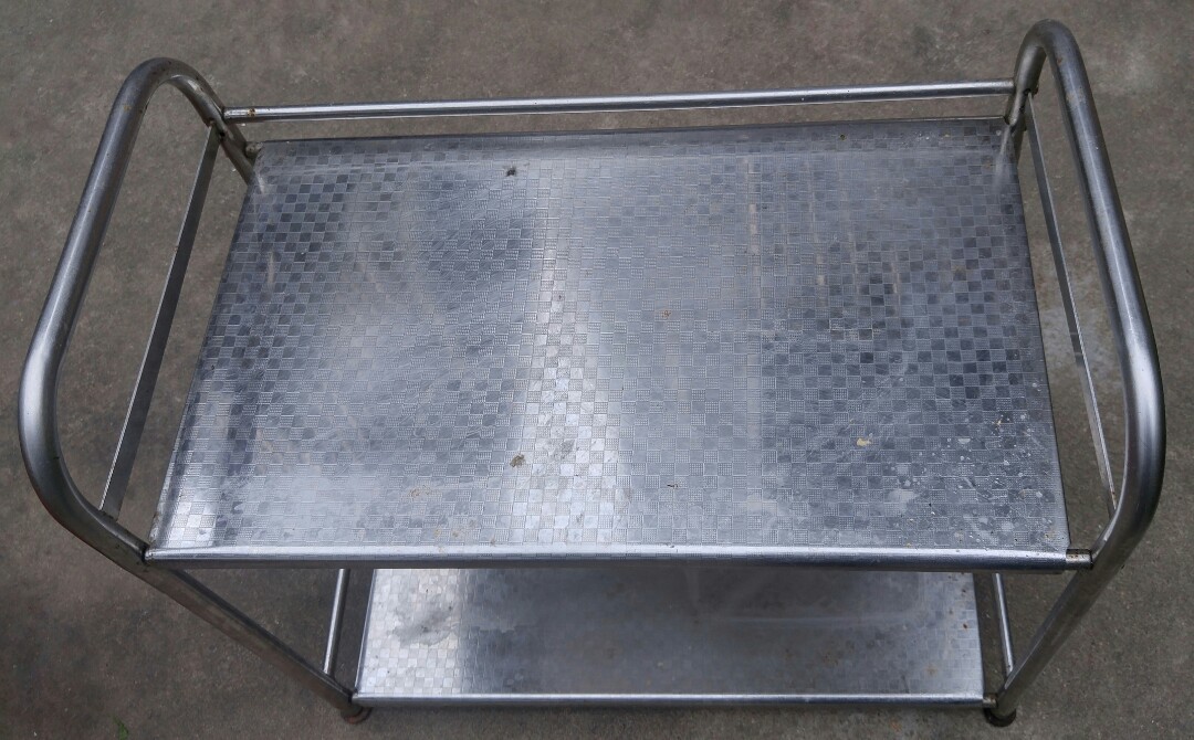 雙層 不銹鋼架 non rust steel rack, 傢俬＆家居, 廚具和餐具, 餐桌布和紡織布品 - Carousell