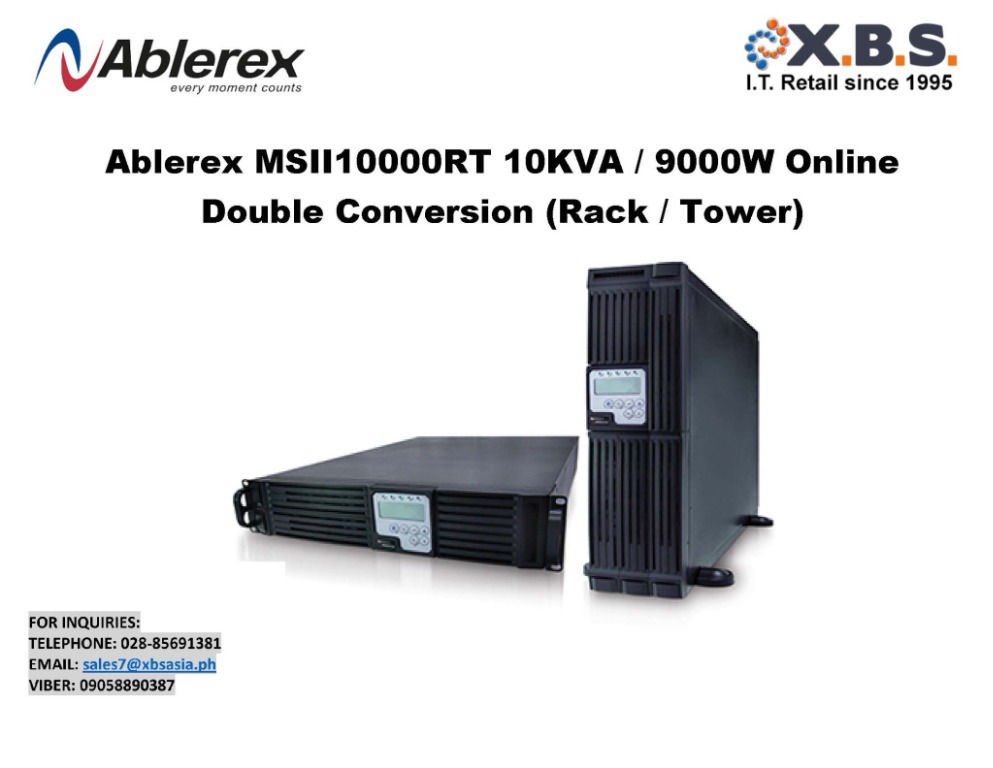 Ablerex MSII10000RT 10KVA / 9000W Online Double Conversion (Rack / Tower) UPS, Computers & Tech ...