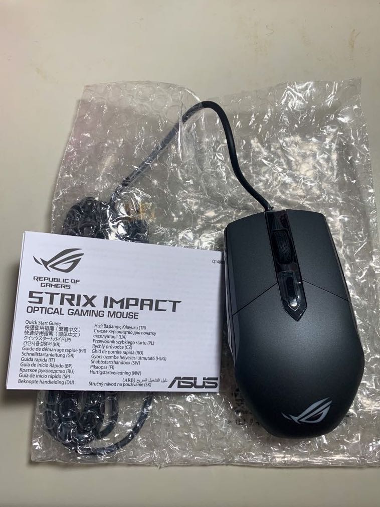 ASUS P303 ROG STRIX IMPACT 有線滑鼠 全新/黑, 電腦及科技產品, 電腦在旋轉拍賣