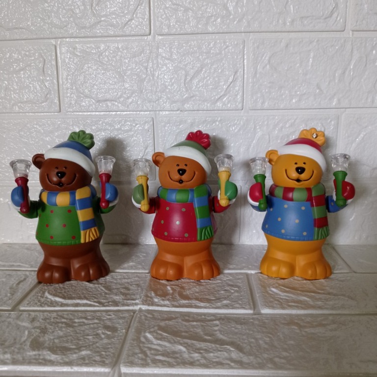 AVON Holiday Bell Band Trio - Christmas Ringing Bear Figure (2005 ...