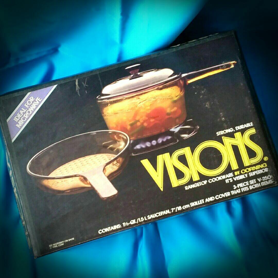 Visions Classic Vintage 3-Pc Skillet & Saucepan with Lid-18cm (Made in ...