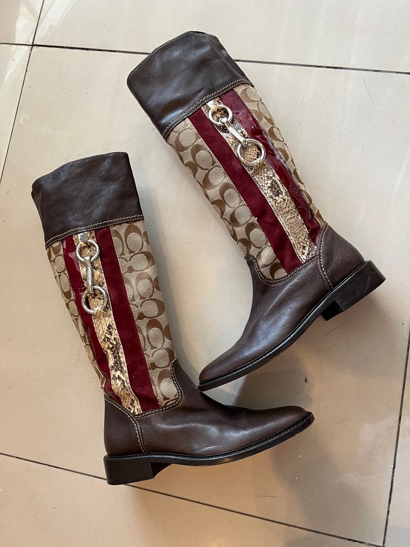 Coach Monogram Boots, Luxury, Sneakers & Footwear on Carousell