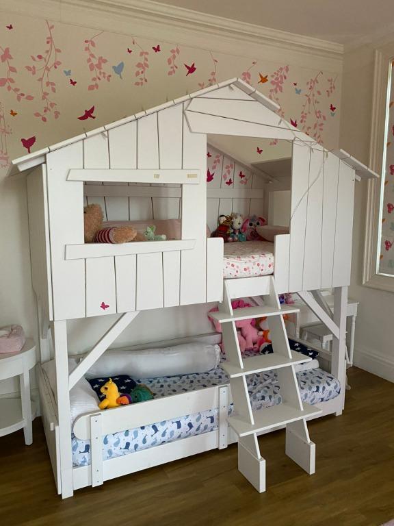 Double Tree House Bunk Bed, Furniture & Home Living, Furniture, Bed ...