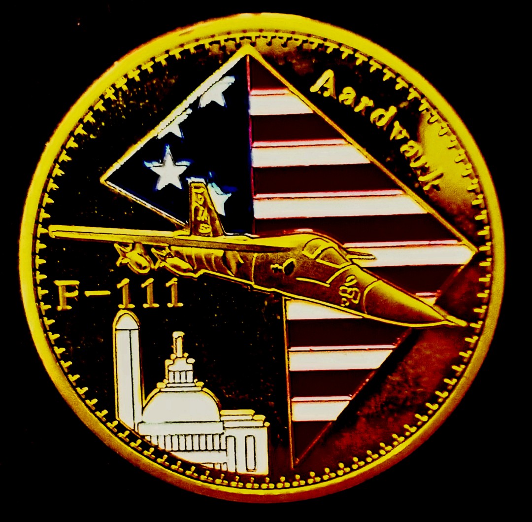 F-111 Aardvark Fighter Jet U.S. Airforce Gold Plated Commemorative ...