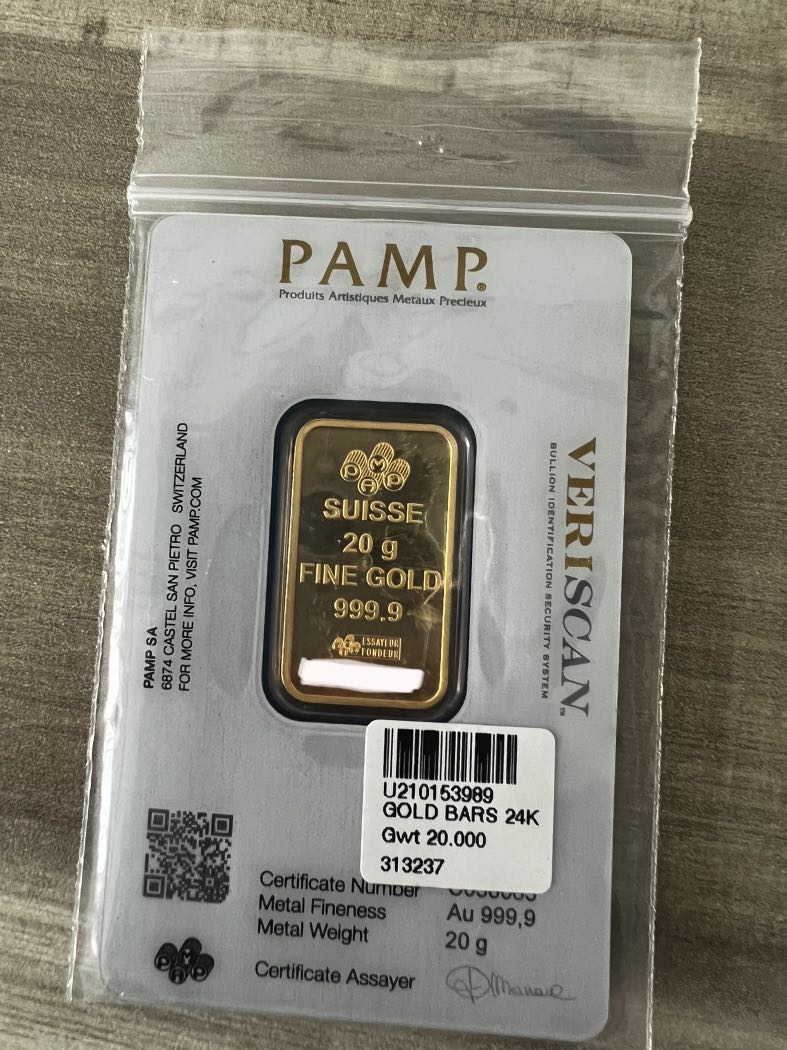 Gold bar 999.9 PUMP 20g, Hobbies & Toys, Memorabilia & Collectibles ...