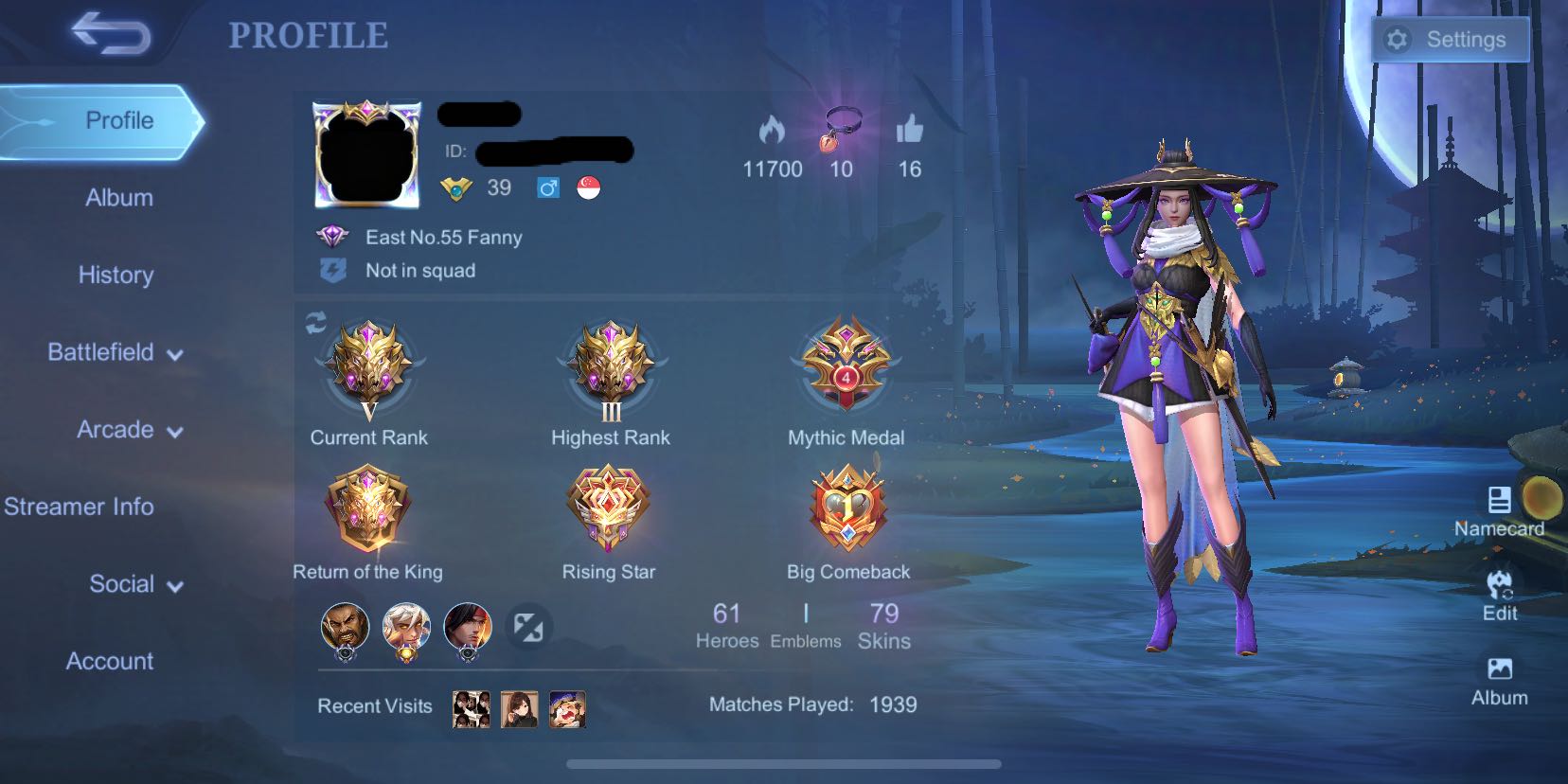 Mobile Legends decent wr Fanny account, Video Gaming, Gaming ...