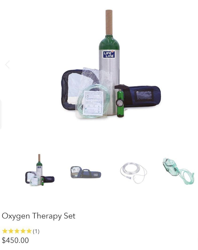 Oxygen Therapy Set - Cylinder and Regulator, Health & Nutrition ...