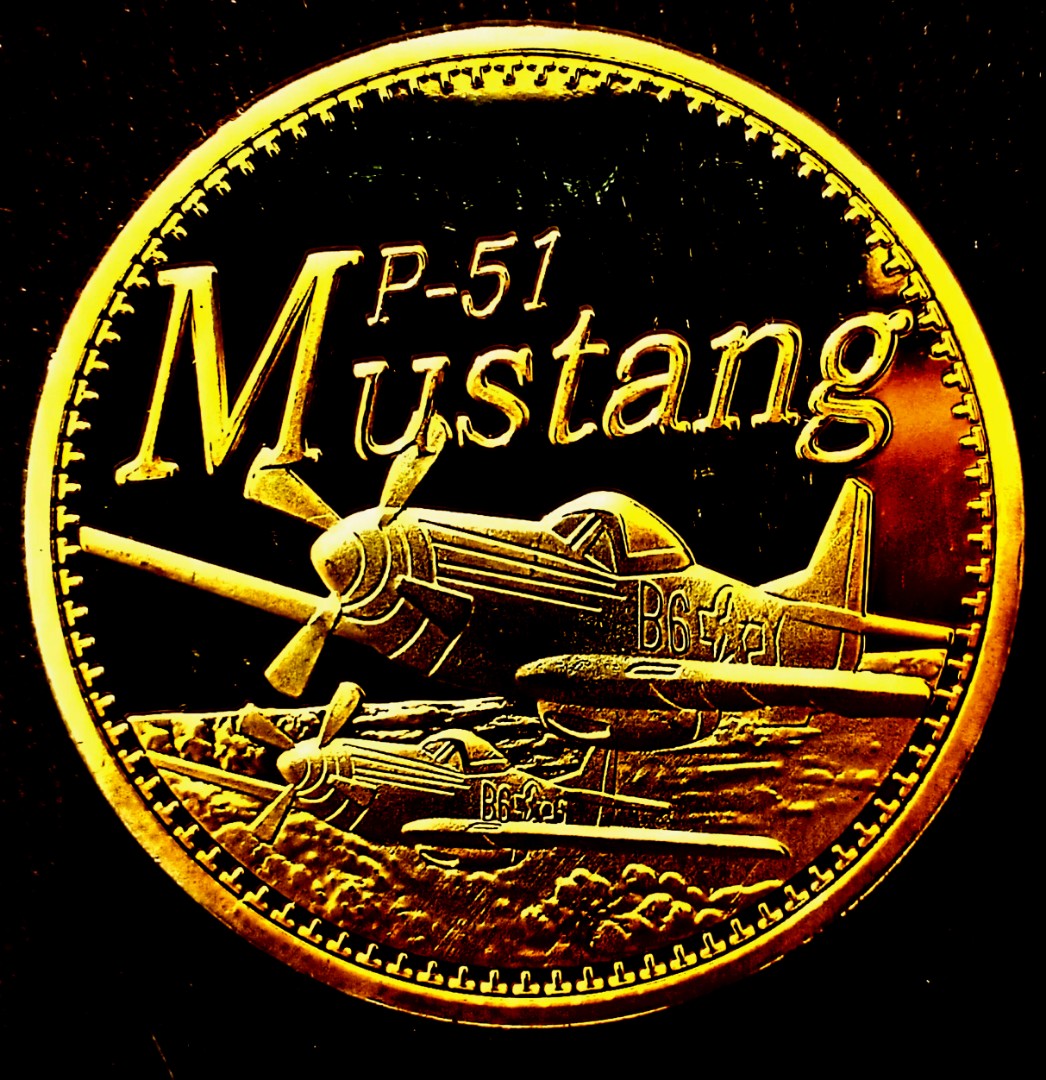 P-51 Mustang U.S Airforce World War II Gold Plated Commemorative Token ...