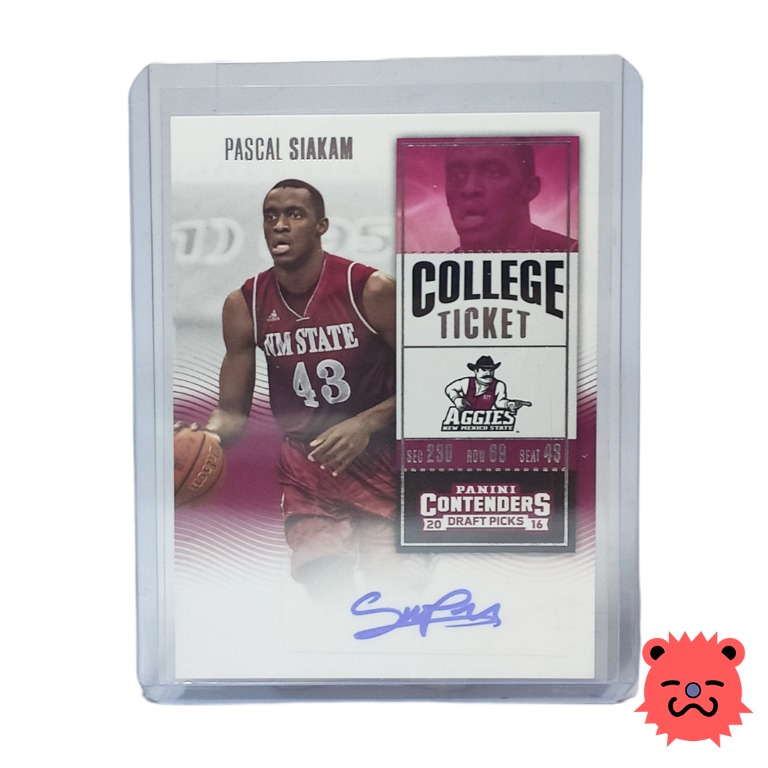 PASCAL SIAKAM RC AUTO 2016 CONTENDERS COLLEGE TICKET #143 RAPTORS ...