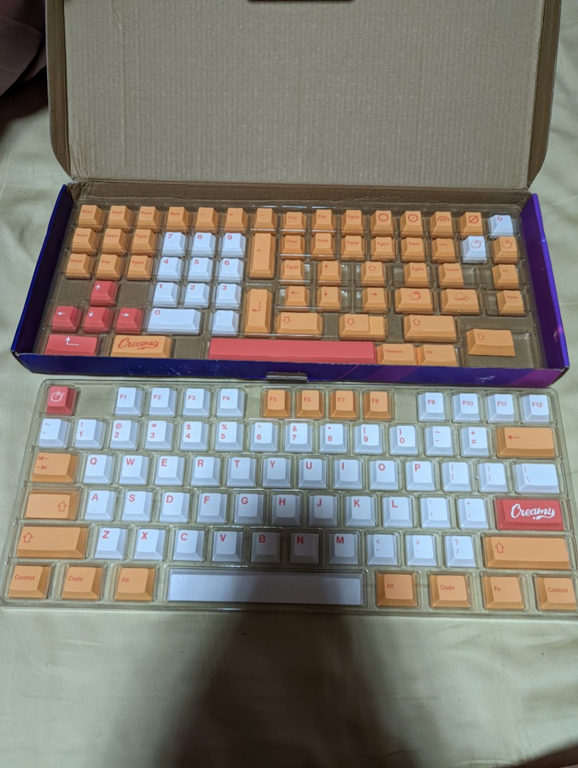 PBT peaches and cream keycaps (Cherry Profile), Computers & Tech, Parts ...